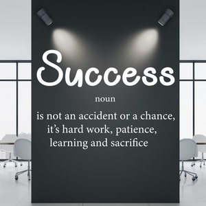 Success Quote Wall Decal,office Wall Decal,office Decal, Office Wall ...