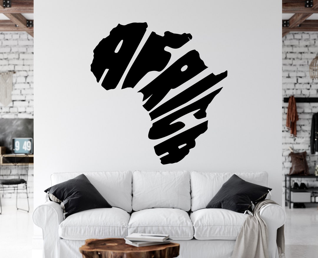 Map African Wall Decal Africa Wall Sticker Africa Wall Decal Africa ...