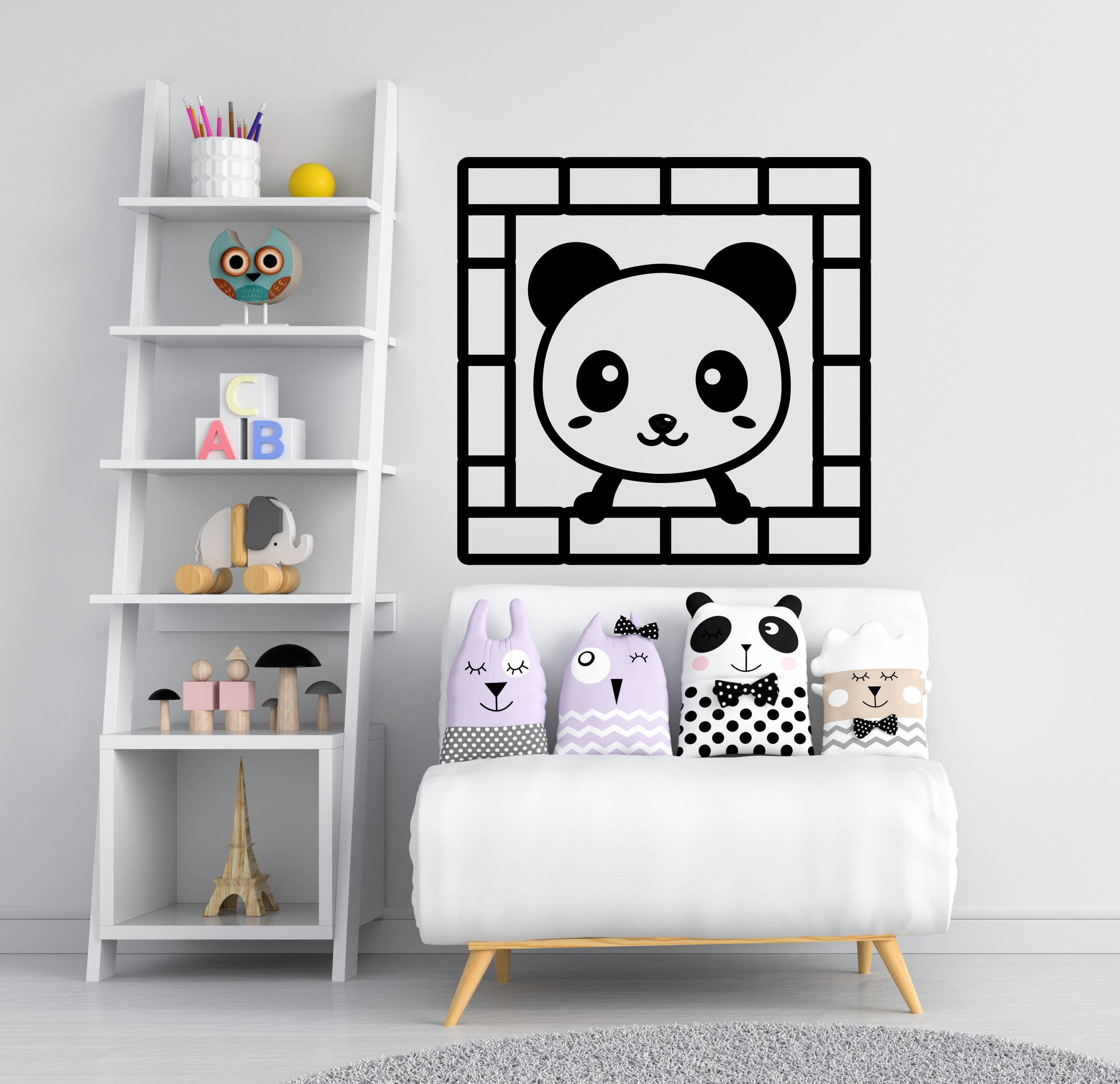 Panda Wall Decal Panda Wall Art Panda Wall Decor Panda Vinyl | Etsy