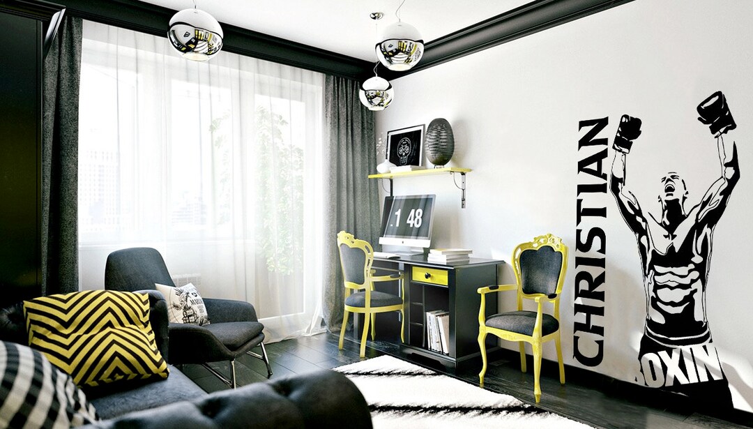 Boxing Personalized Wall Decal Boys Wall Sticker Boxing Wall Art MMA ...