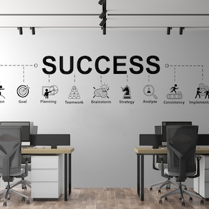 Success Wall Decal,office Decal, Office Wall Art,office Decor ...
