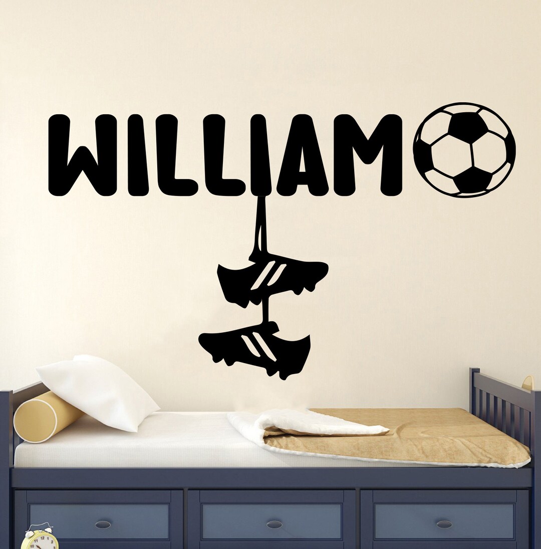 Personalized Soccer Wall Decal Football Wall Art Soccer Wall Sticker ...