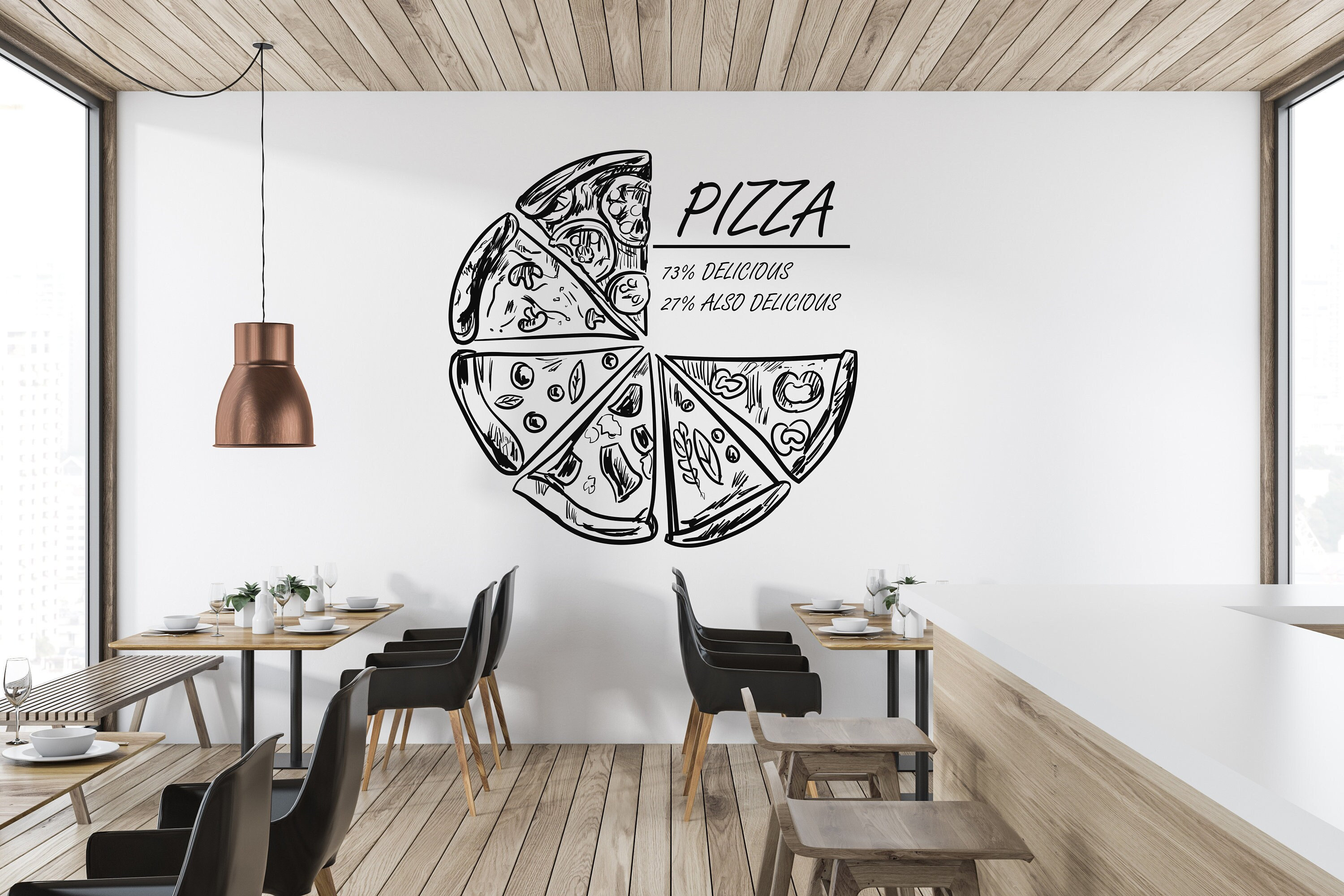 Pizza Wall Decal Pizzeria Wall Sticker Pizza Wall Sticker Food Lover ...