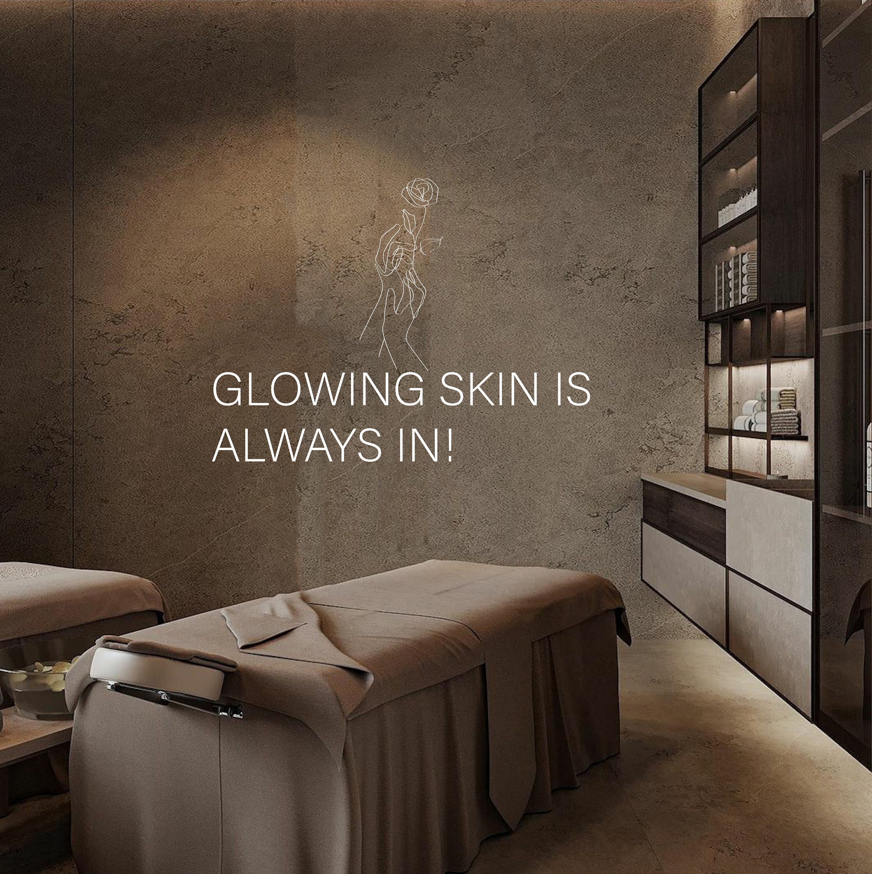 Glowing Skin is Always in Wall Decal,make up Studio Wall Decal,make up ...