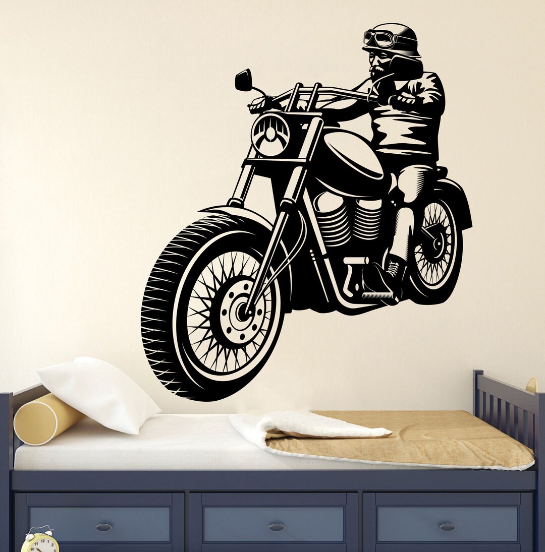 Motorcycle Wall Decal Racing Bike Wall Art Wall Decal Motocross Wall ...