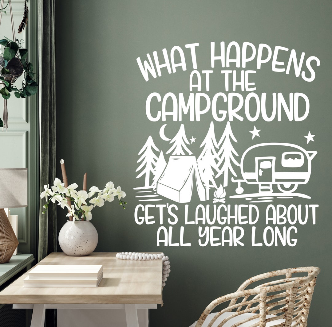 Camping Wall Decals Home Decor Wall Sticker Fire Camping Star Wall ...