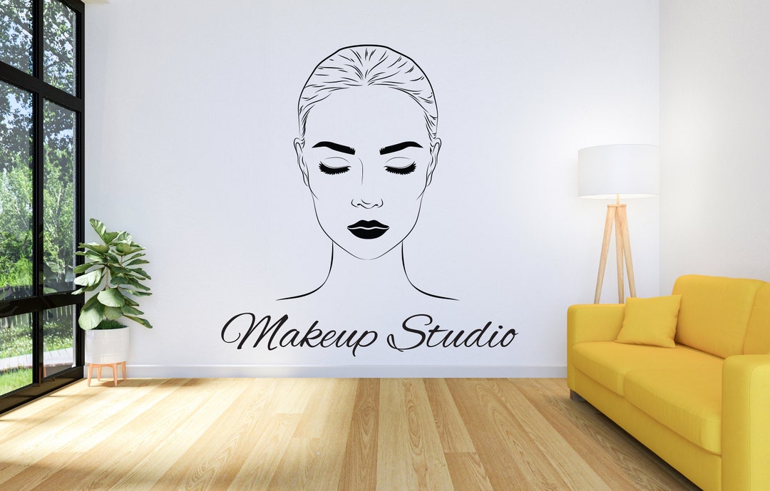 Makeup Studio Wall Decal Personalized Wall Decal Vinyl Sticker Wall Art ...