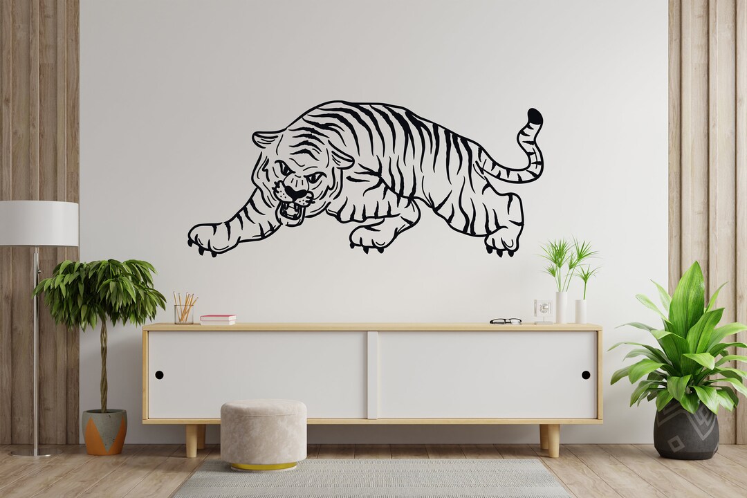 Tiger Wall Decal,animal Wall Decal,angry Tiger Decals,window Sticker ...