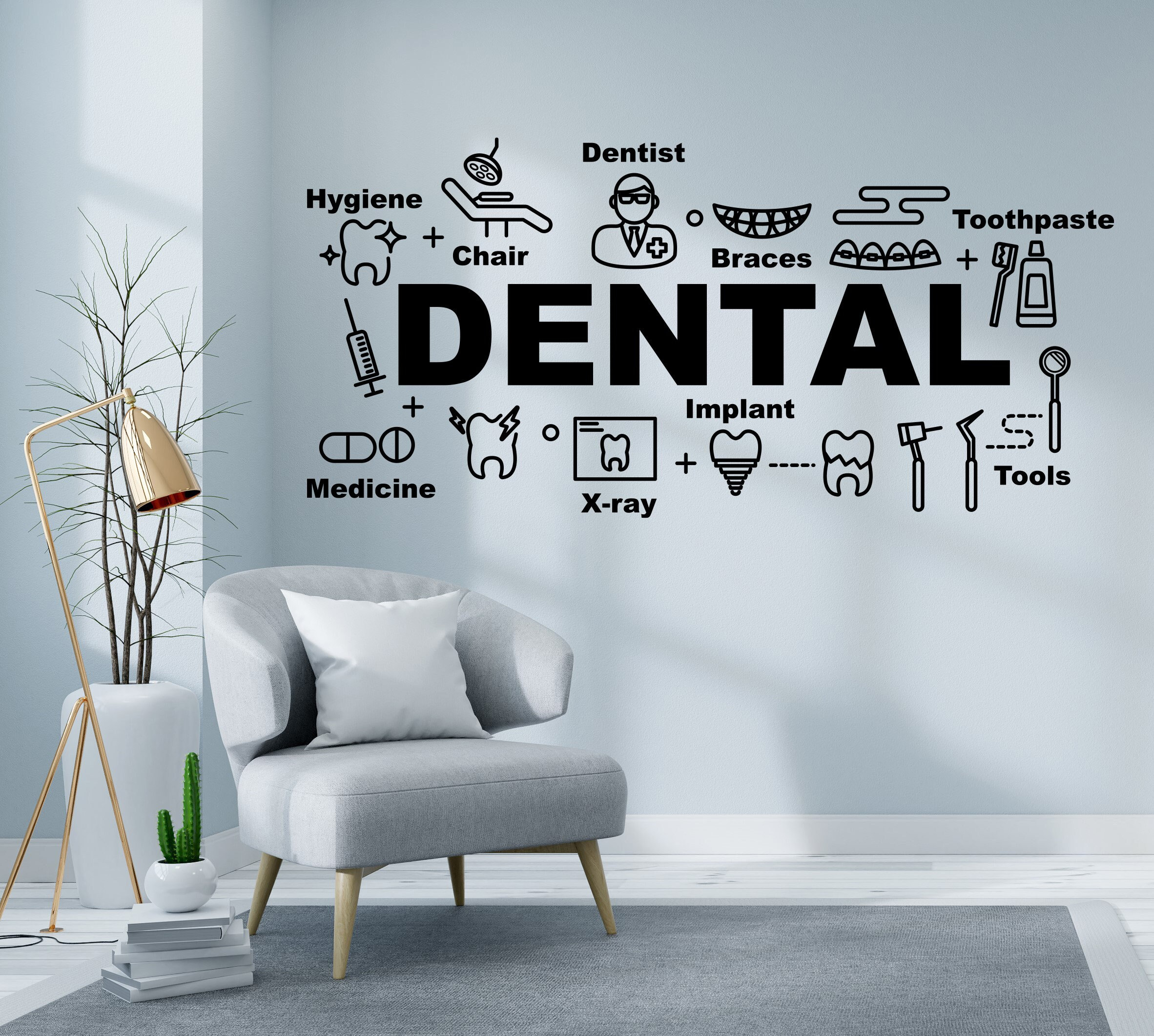 Dental Office Decals Dentist Teeth Family Wall Sticker Dental Office