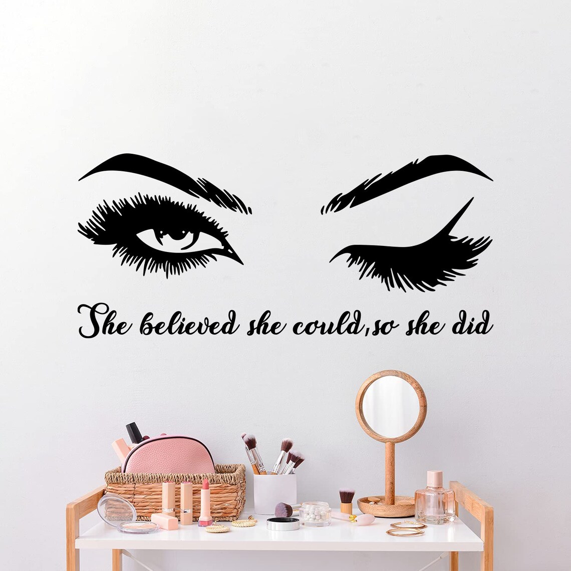 Eyebrows Quote Wall Decal,eyelashes Wall Decal,eyebrows Wall Art,vinyl ...
