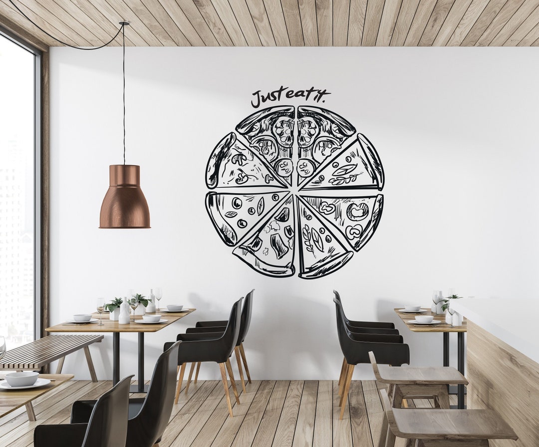 Pizza Wall Decal Pizzeria Wall Sticker Pizza Wall Sticker Food Lover ...