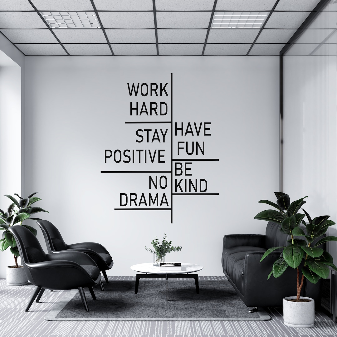 Work Hard Wall Decal,office Wall Decal,office Wall Art,office Wall ...