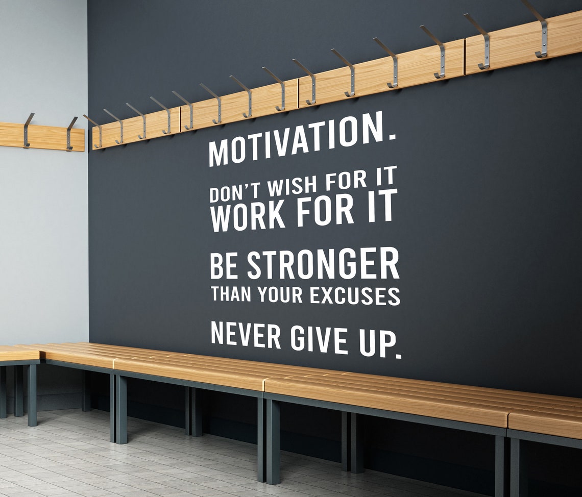 Gym Quotes Wall Decal Gym Wall Decor Sport Motivation Workout - Etsy