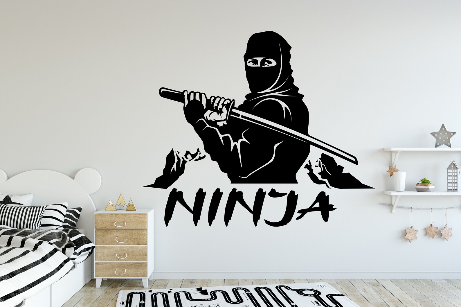 Ninja Wall Decal Ninja Wall Sticker Ninja Wall Art Boys Wall Decal ...