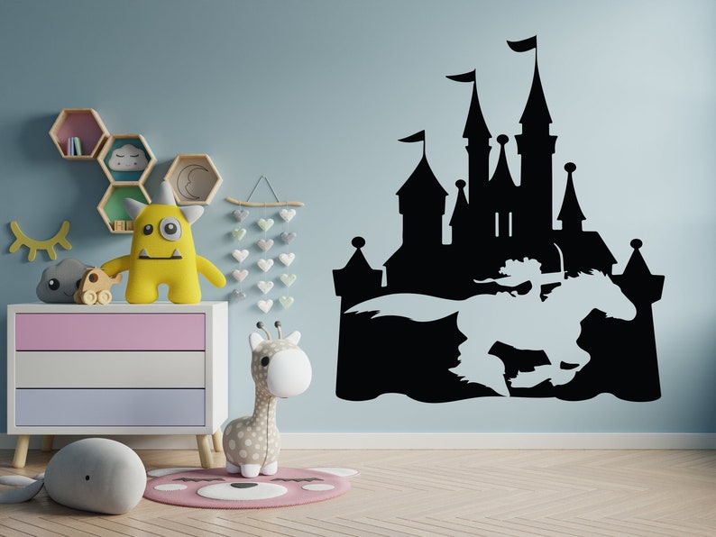 Castle Wall Decal Home Decor Kids Decal Wall Art Kids Room - Etsy
