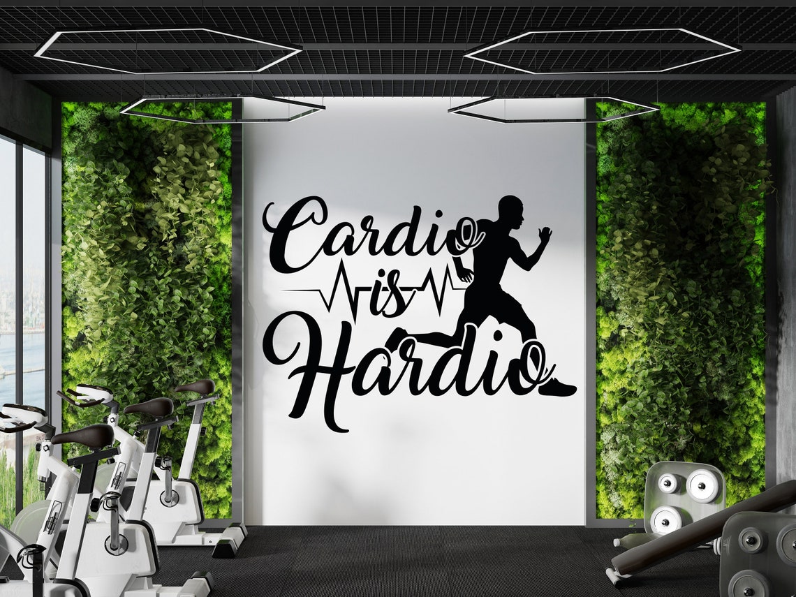 Cardio is Hardio Wall Decal Gym Wall Decor Sport Motivation Workout ...