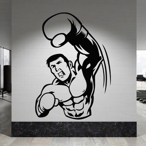 Boxing Wall Decal Boys Wall Sticker Boxing Wall Art MMA Wall Decal ...