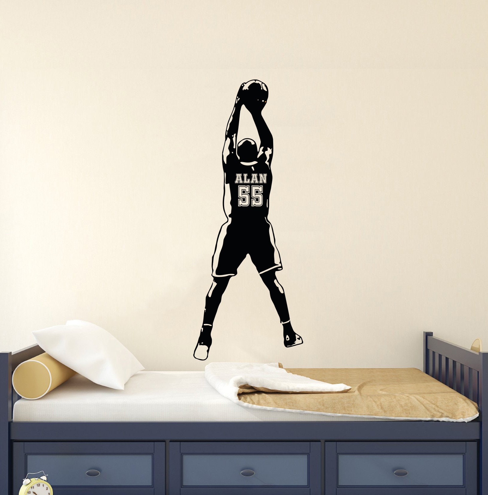 Personalized Basketball Wall Decal Basketball Sticker Basket - Etsy