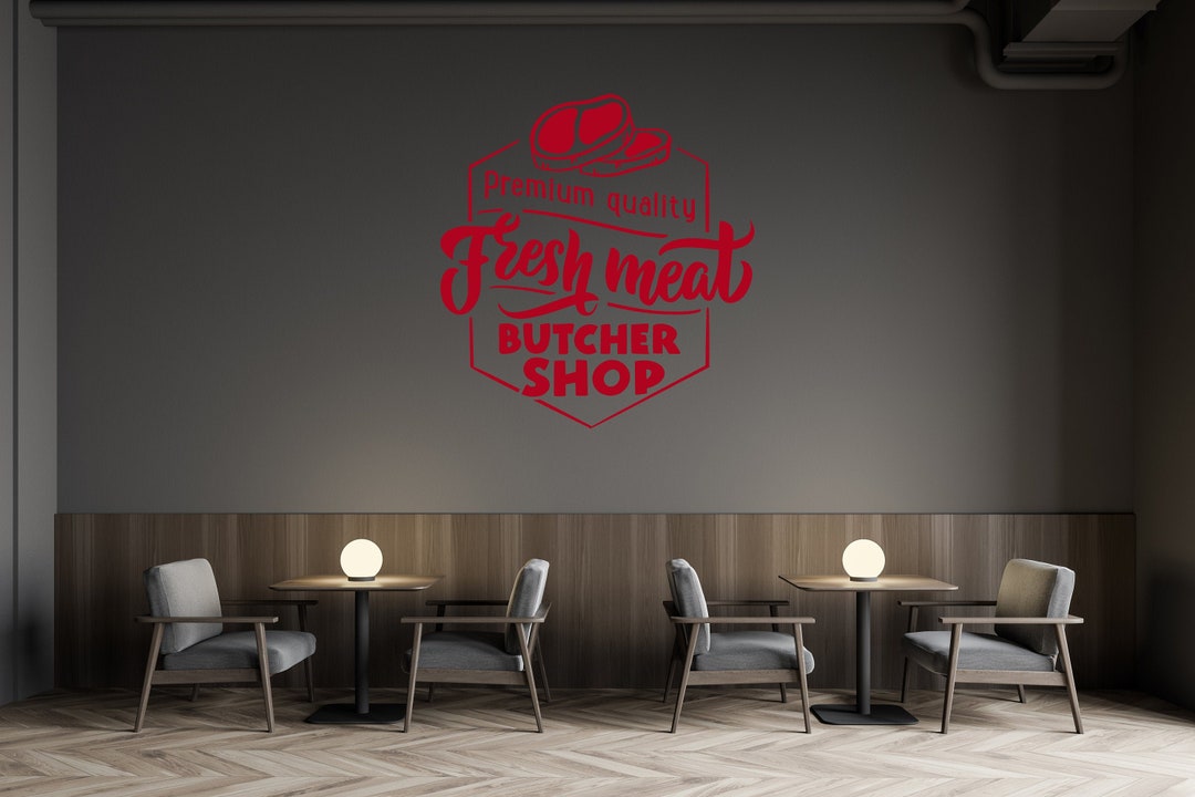 Butchery Wall Decal Meat Wall Decal Fresh Meat Sticker Butchery Wall ...