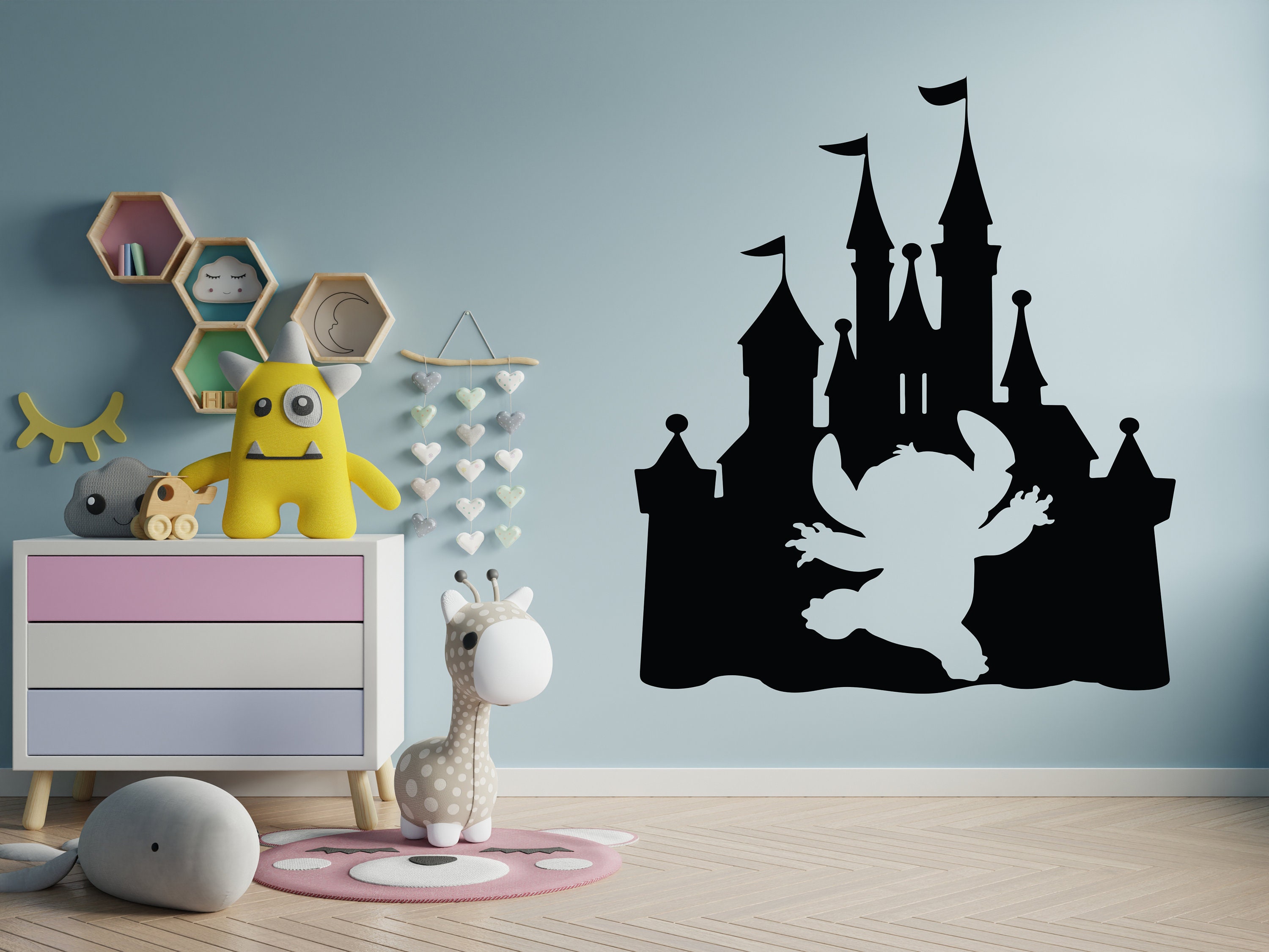 Castle Wall Decal Home Decor Kids Decal Wall Art Kids Room - Etsy