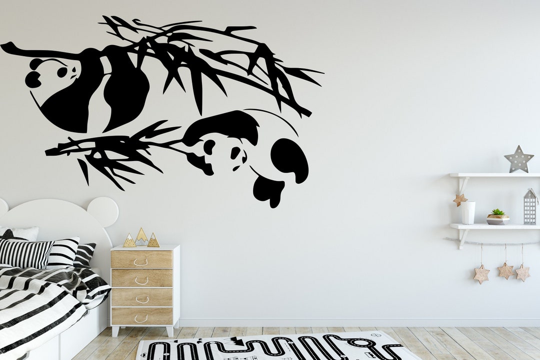 Panda Wall Decal Panda Wall Art Panda Wall Decor Panda Vinyl Sticker ...