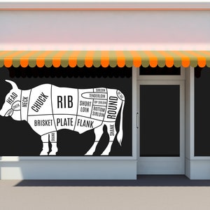 Butchery Wall Decal Meat Wall Decal Fresh Meat Sticker Butchery Wall ...