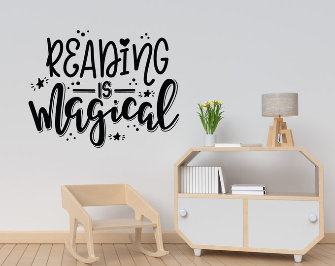 Book Wall Decal Book Wall Sticker Reading Book Decal Book Wall Sticker ...