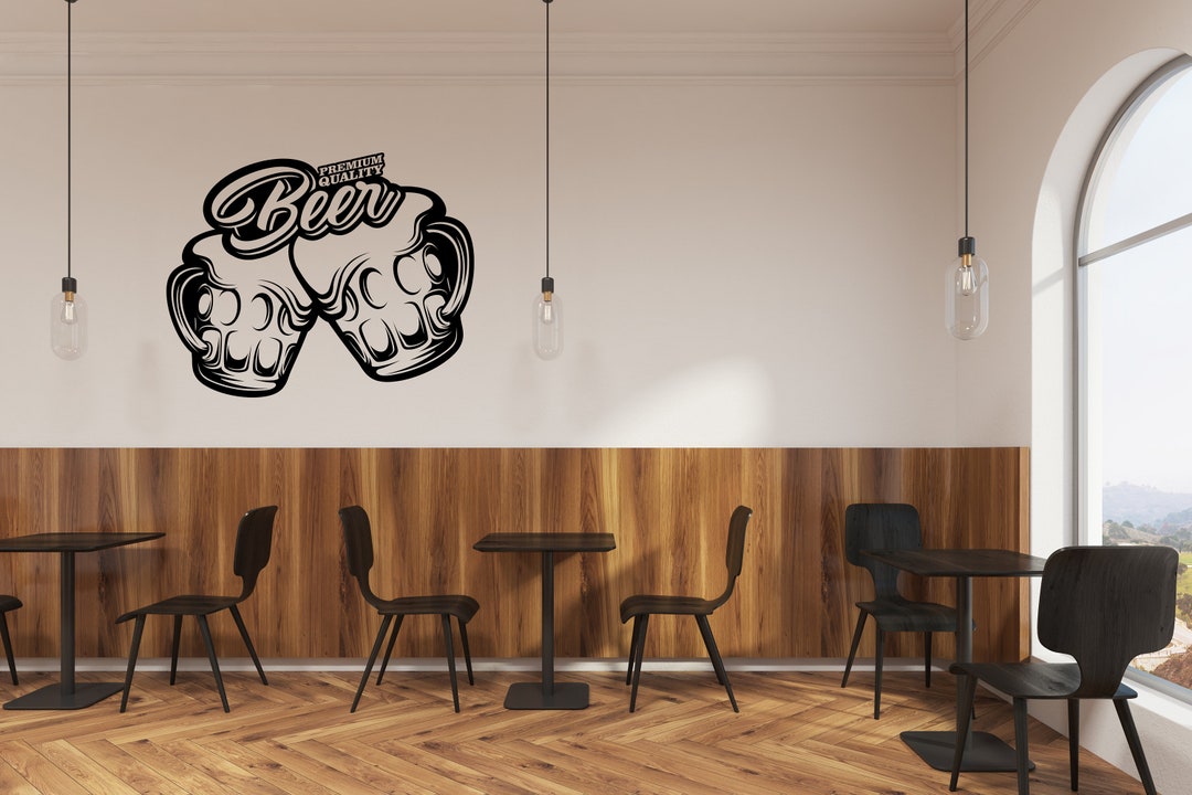 Beer Wall Decal Beer Wall Sticker Drink Wall Decal Window Sticker Vinyl ...