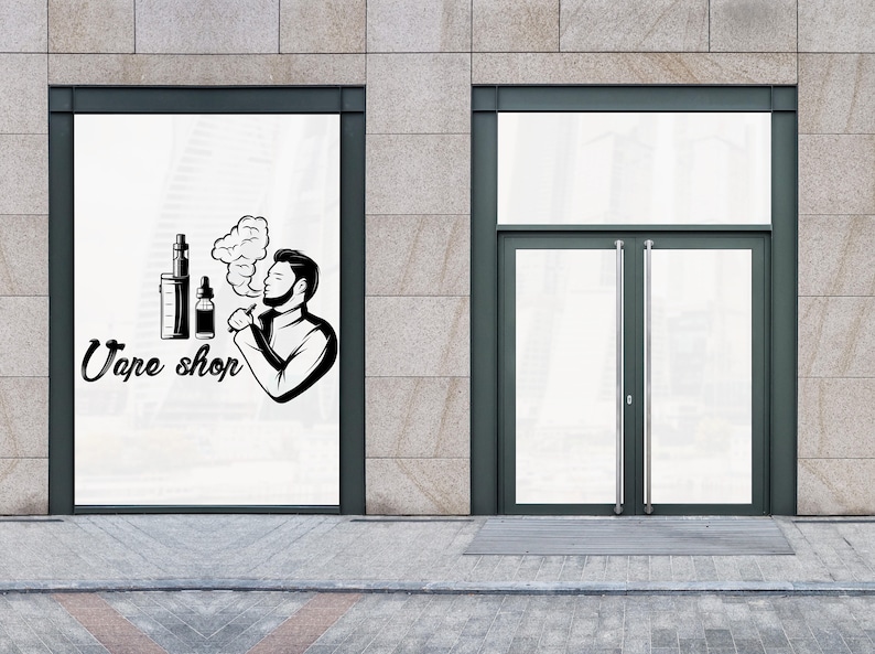 Vape Shop Decal window Sticker smoke Shop Decor Vape - Etsy