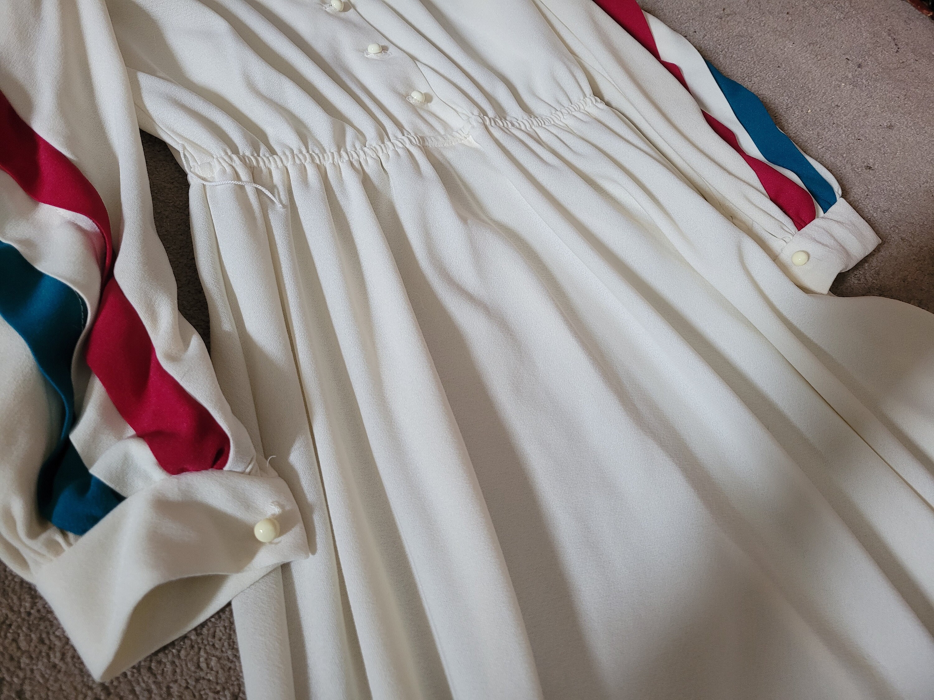 Vintage Conti-lee New York Stripe-sleeved Shoulder Pad Shirt Dress - Etsy