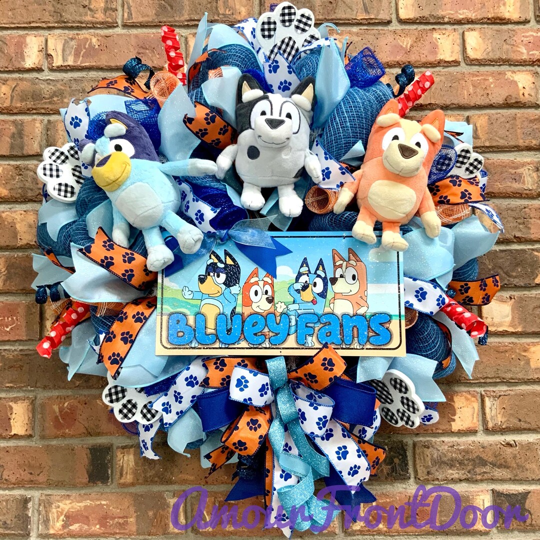 Bluey Wreath, Bluey and Bingo Wreath, Bluey and Muffin Wreath, Bluey ...