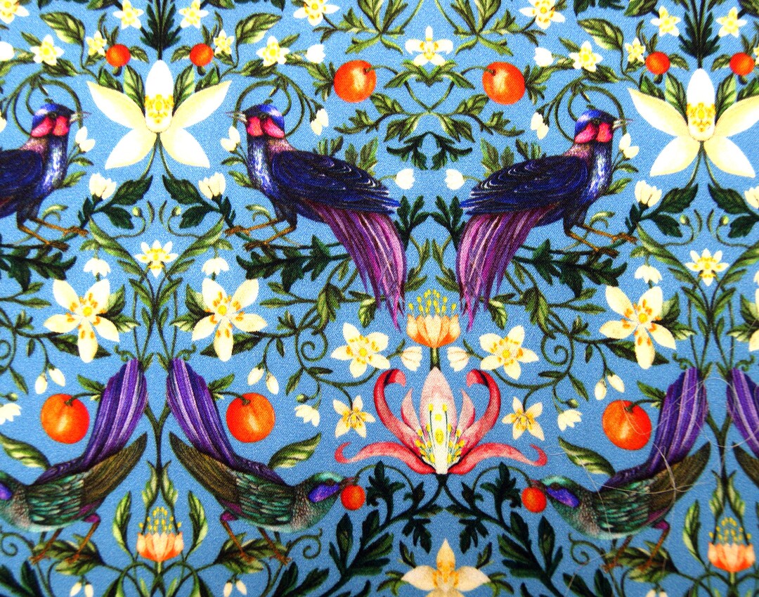 Liberty Silk Satin Fabric. Forbidden Orchard. Price per Half Metre. - Etsy