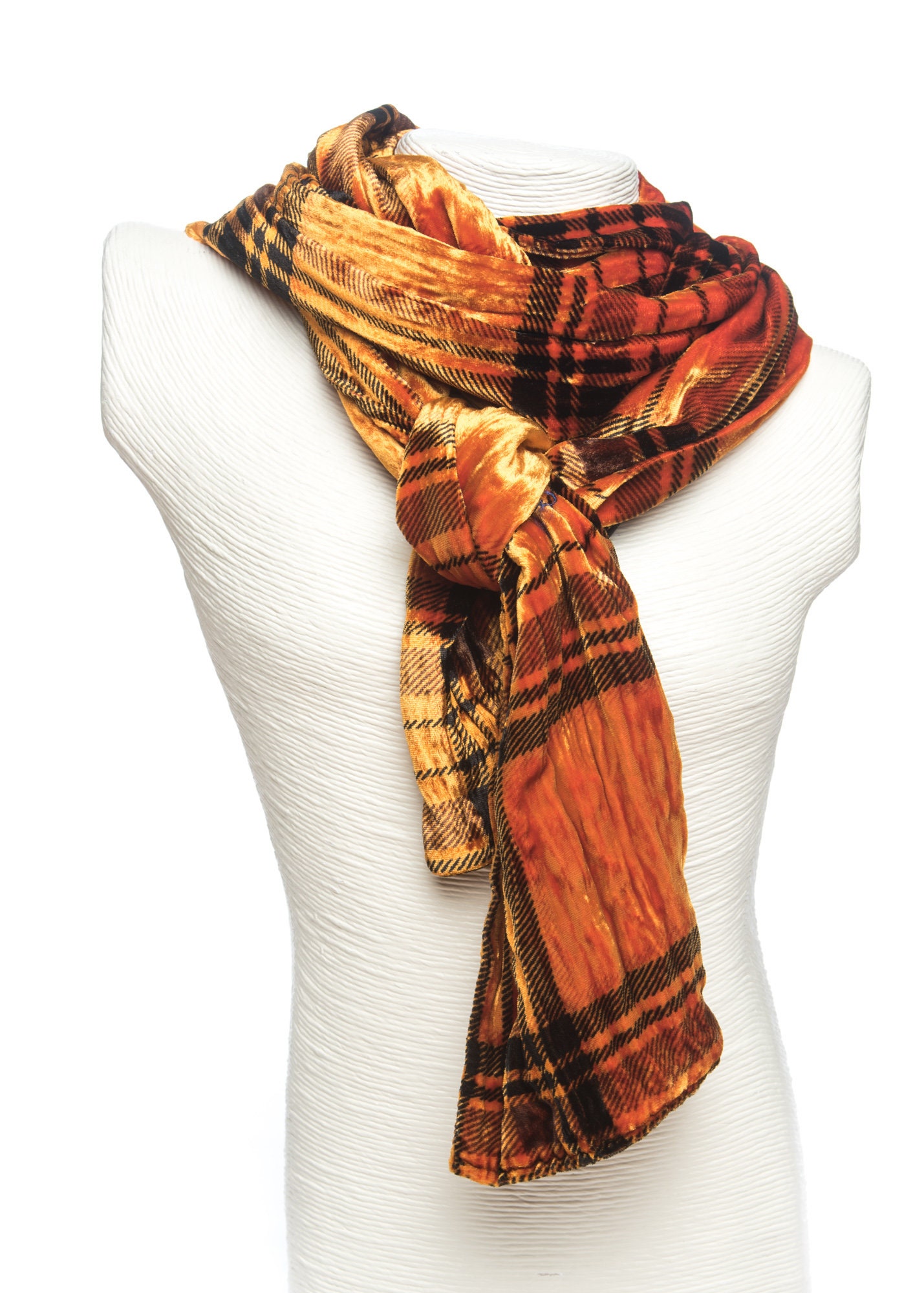 Twisted Tartan Silk Velvet Wrap - Etsy UK