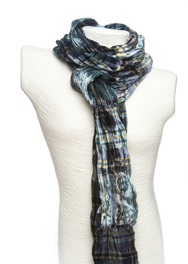 Twisted Tartan Silk Velvet Wrap - Etsy UK