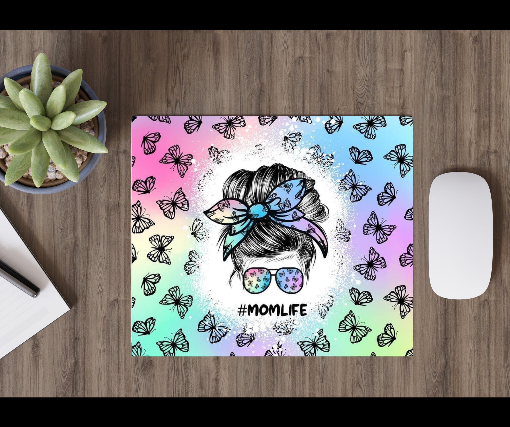 Mouse Pad Personalized Mom Life, Mama Gift Boy Mama, Mom Butterfly Gift ...