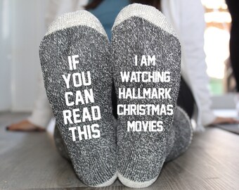 Christmas Movie Socks If You Can Read This Christmas Socks Watching ...
