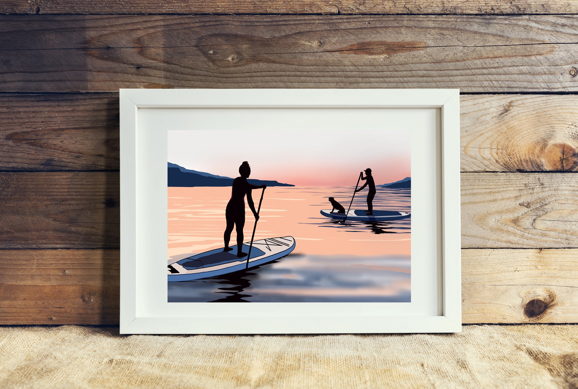 Giclee Paddleboard Art Print SUP Poster Paddleboard Poster - Etsy
