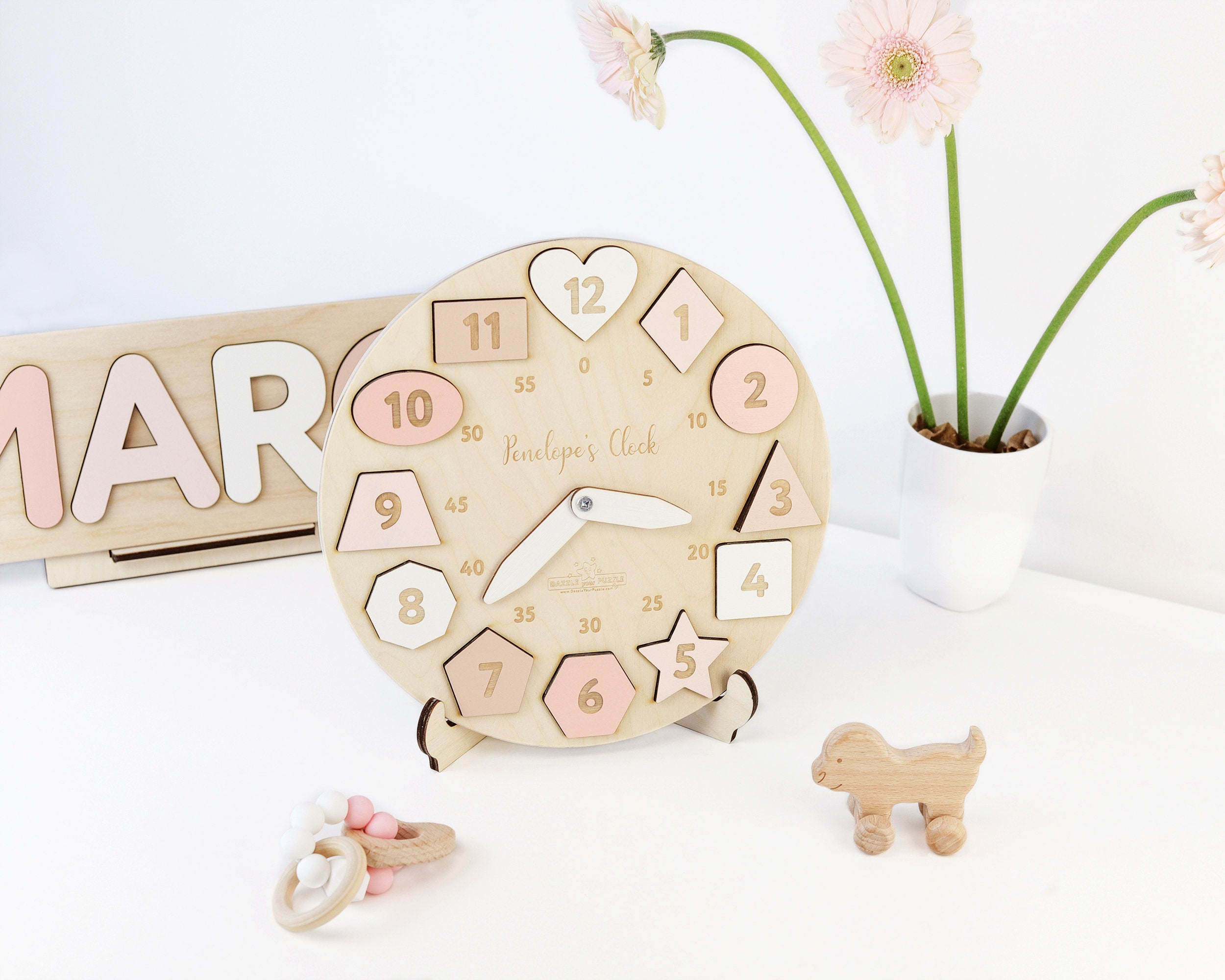 Wooden Clock Puzzle Educational Toy for Kids Baby Nursery - Etsy Australia