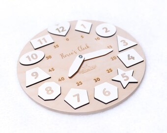 Personalized Wooden Name Clock With Shapes Christmas Gift | Etsy