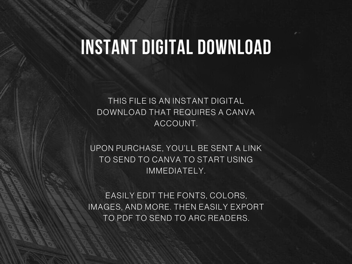 ARC Info Sheet Template for Authors | Editable Canva Templates for ARC ...