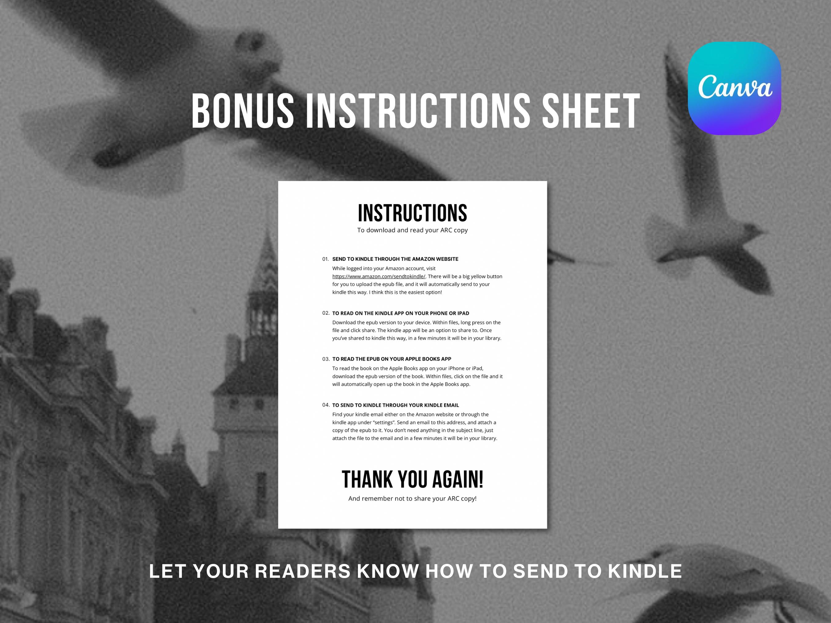 ARC Info Sheet Template for Authors | Editable Canva Templates for ARC ...