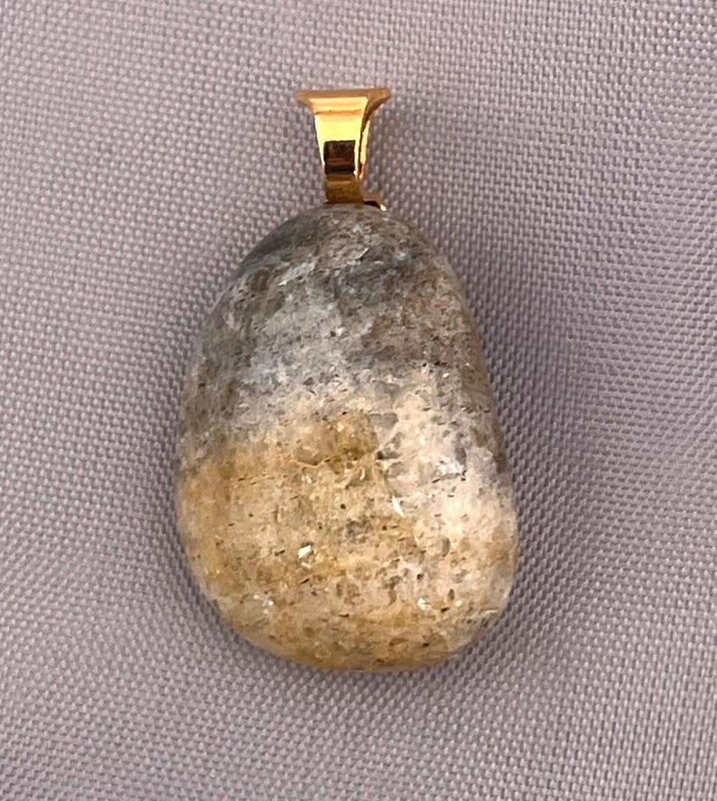 Assortment of Quartz Stone Pendants, Golden Quartz, Gray Quartz, Pink ...