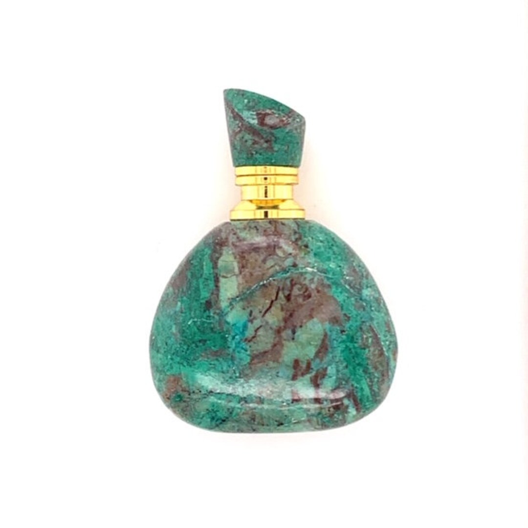 Chrysocolla Gold Plated Potion Bottle - Etsy