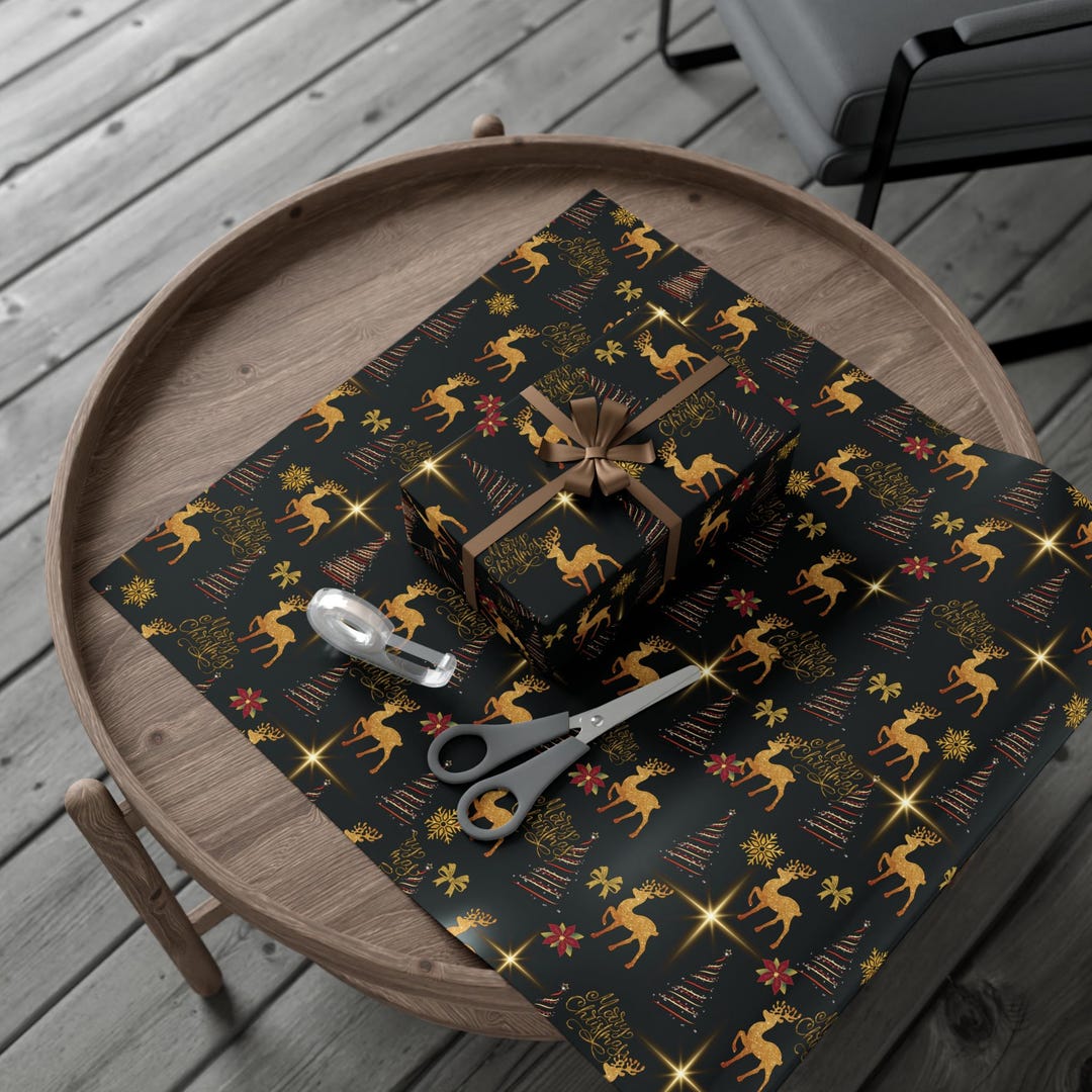 Christmas Wrapping Paper, Holiday Gift Wrap, Festive Present Packaging ...