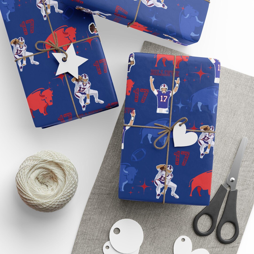 Buffalo Bills Wrapping Papers, NFL Gift Wrap, Football Team Celebration ...