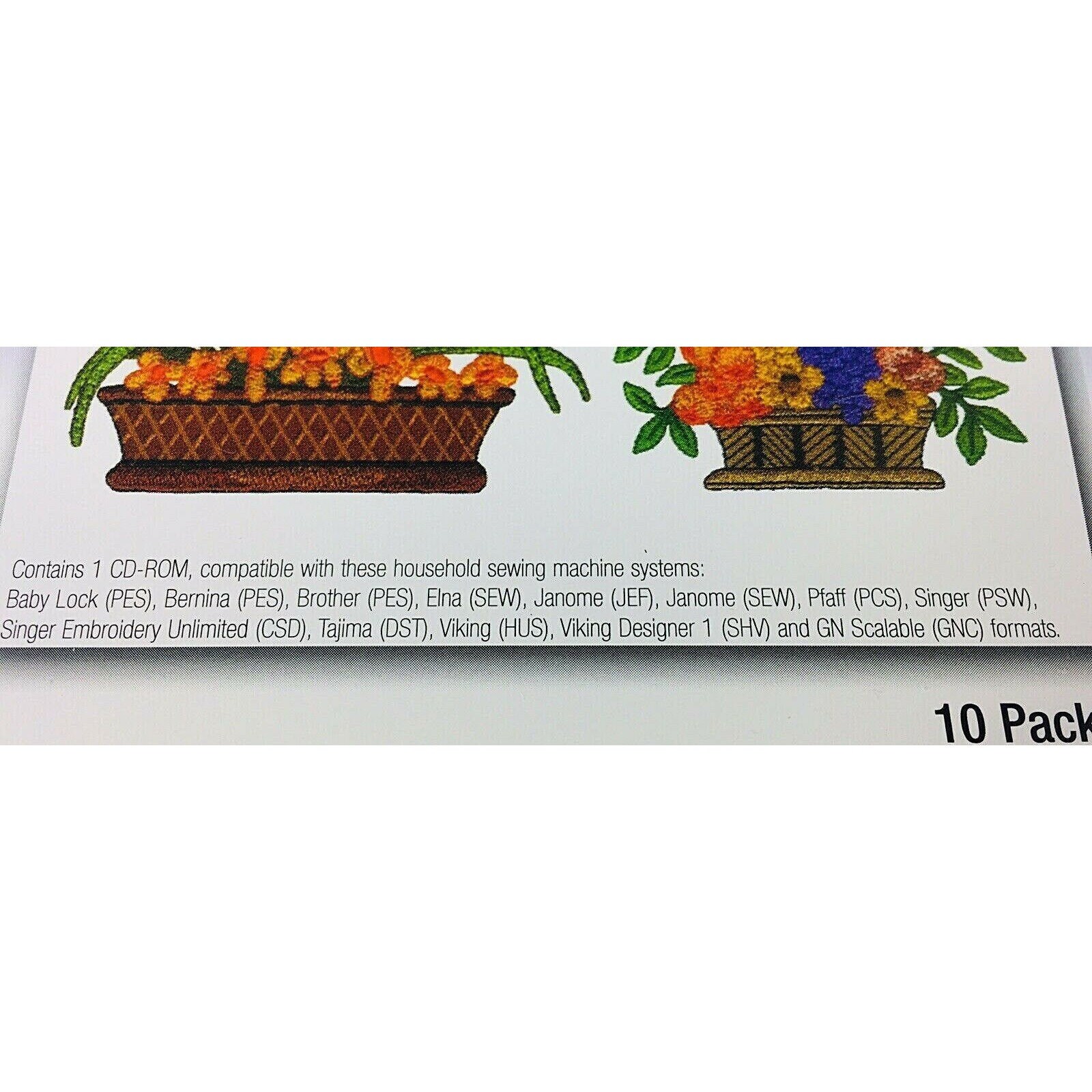 Amazing Designs Embroidery Software Floral Basket Collection 10 Designs ...