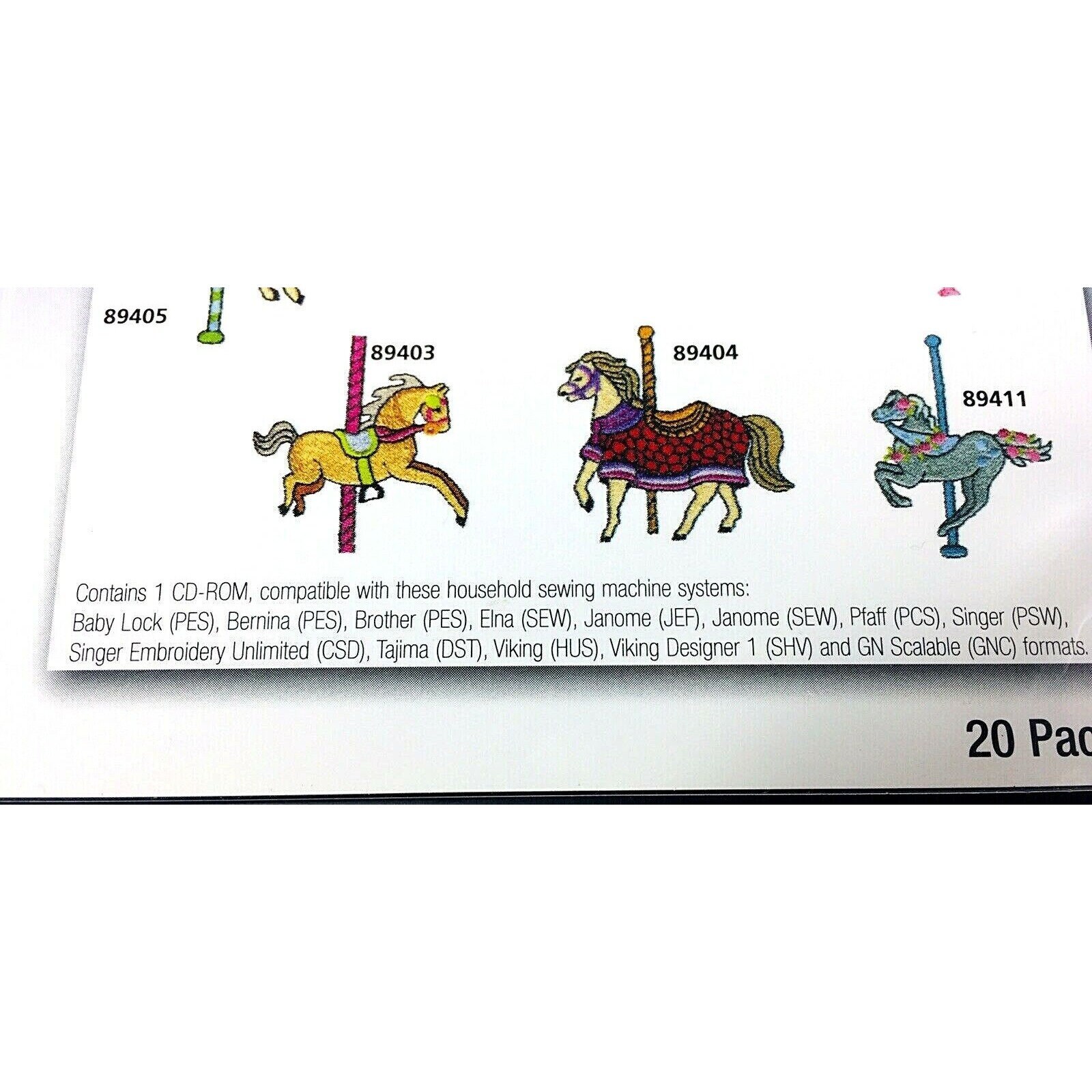 Amazing Designs Embroidery Software Carousel Horses Collection 20 ...