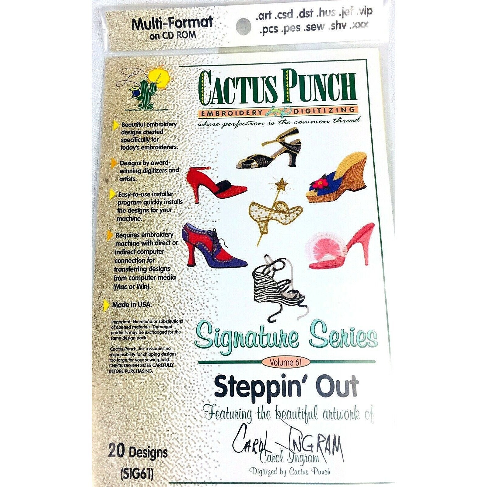 Cactus Punch Embroidery Digitizing Signature Series - Steppin' Out 20 ...