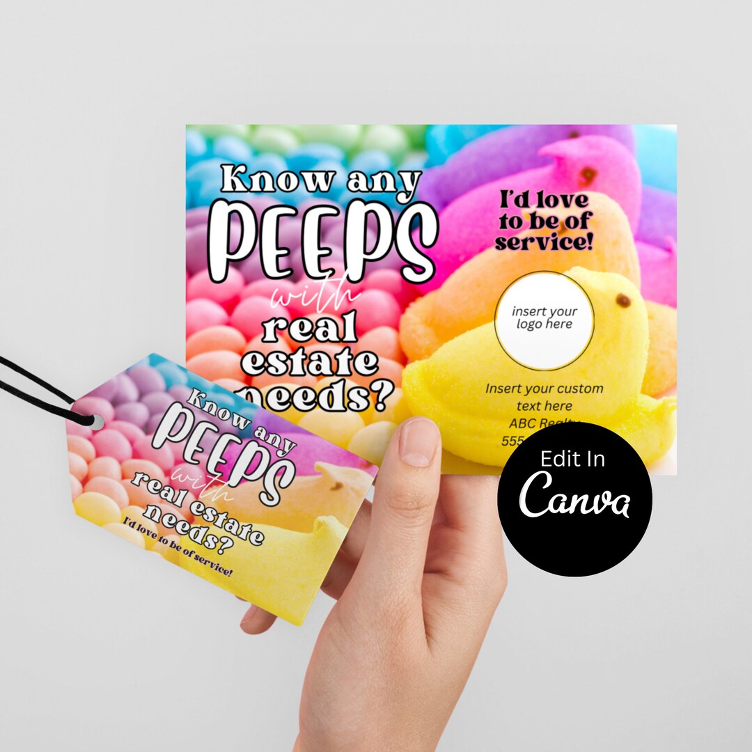 Customizable Peeps Easter Pop by Tag for Real Estate | Easter Bunny ...