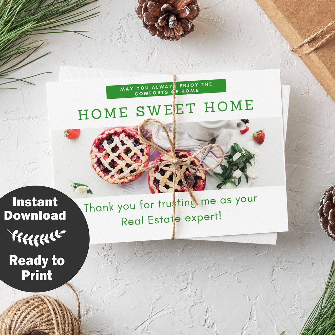 Home Sweet Home Pop-by Tag Pie Tag Realtor Client Tag - Etsy